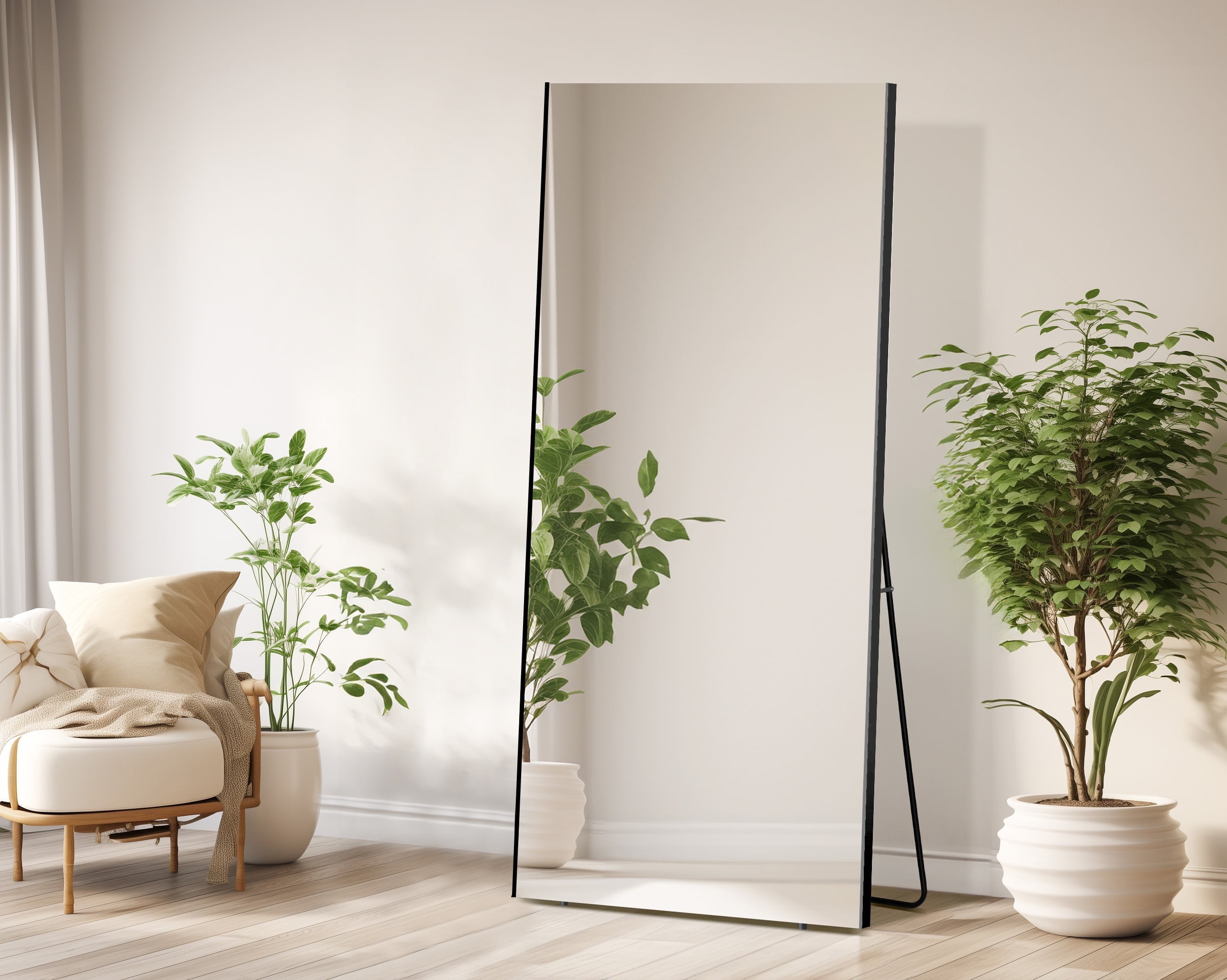 71"x24"Full Length Mirror with Stand, Lightweight Floor Standing ...