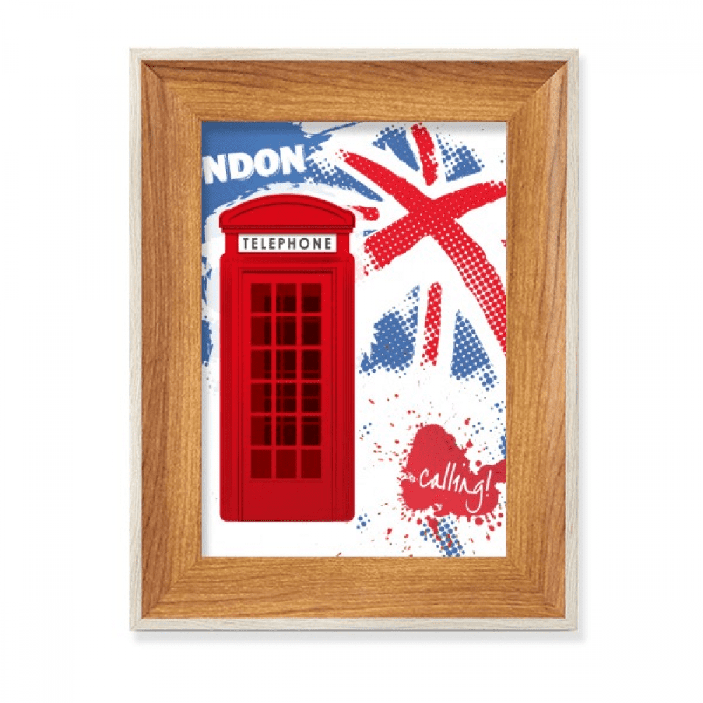 britain uk london flag red teleph booth desktop wooden photo frame ...