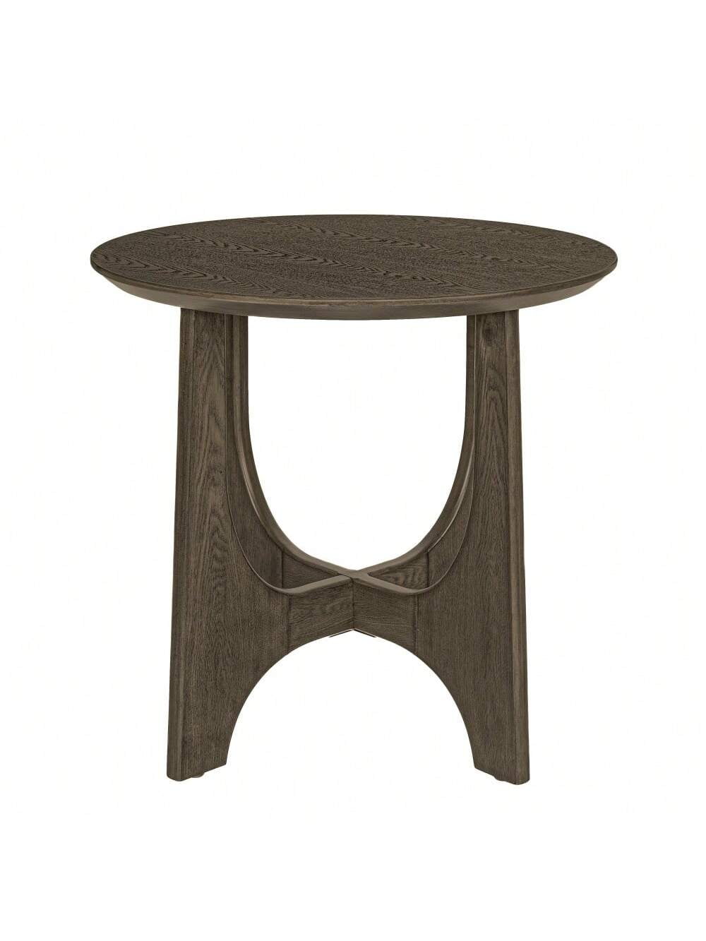 brown- Small Round Side Table, 25" Modern Round End Table Wooden Small ...