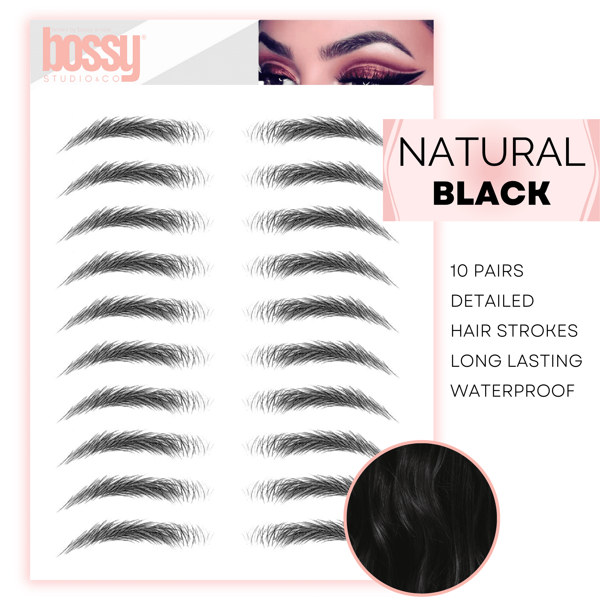 brows by bossy Temporary Eyebrow Tattoo, 8 Colors & 6 Styles ...