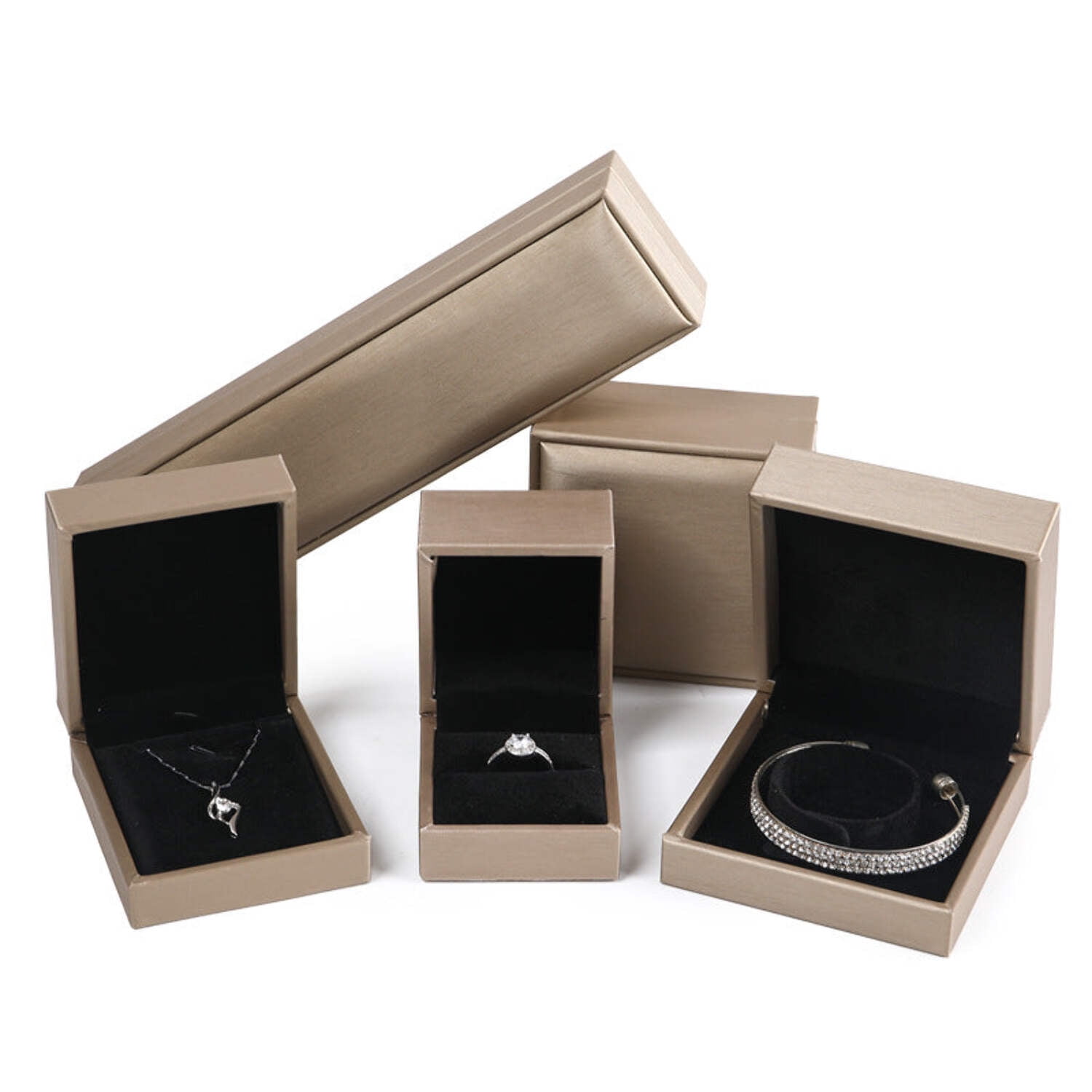 brushed-pu-leather-jewelry-box-ring-necklace-bracelet-earrings-box - Walmart.com
