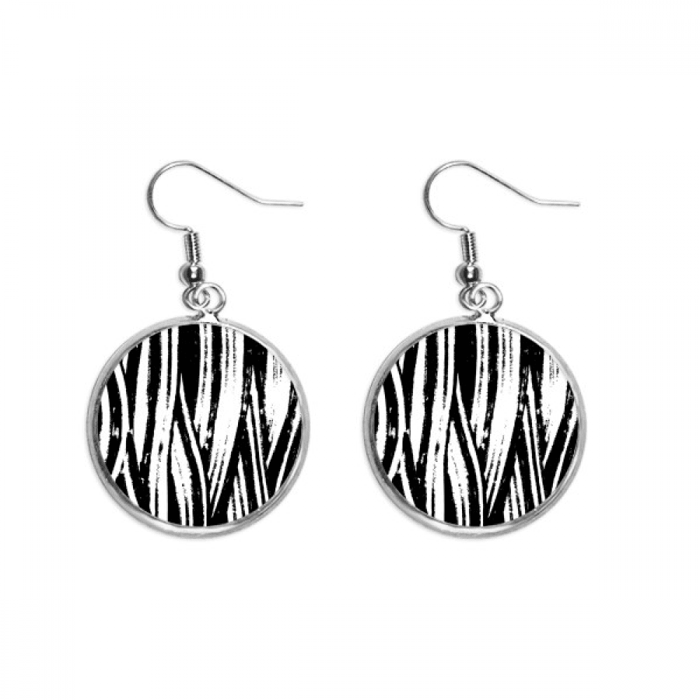 brushwork vertical line texture ear dangle silver drop ear jewelry ...