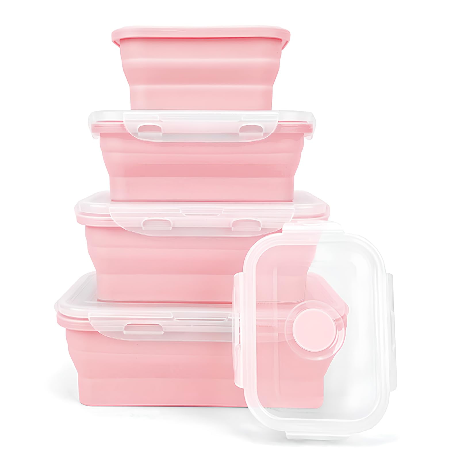bryantye 4 Pcs Silicone Collapsible Food Storage Containers for Kitchen ...