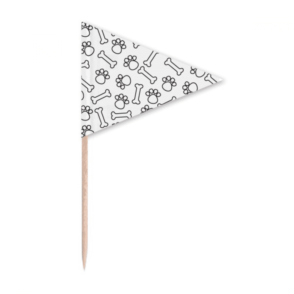 bs prints line-drawing animal Toothpick Triangle Cupcake Toppers Flag ...