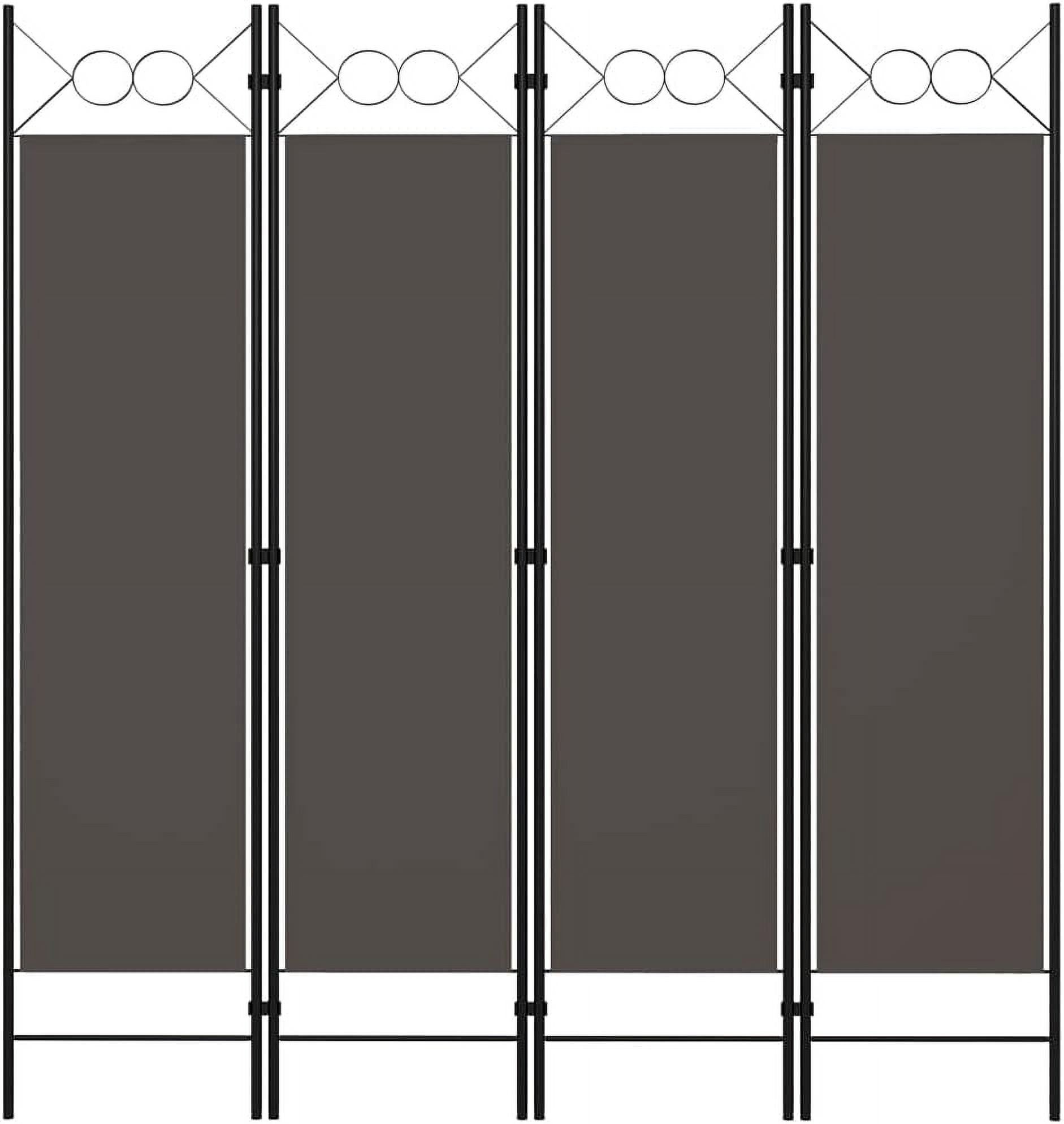 bsyrew 4-Panel Room Divider Freestanding Partition - Iron Frame and ...