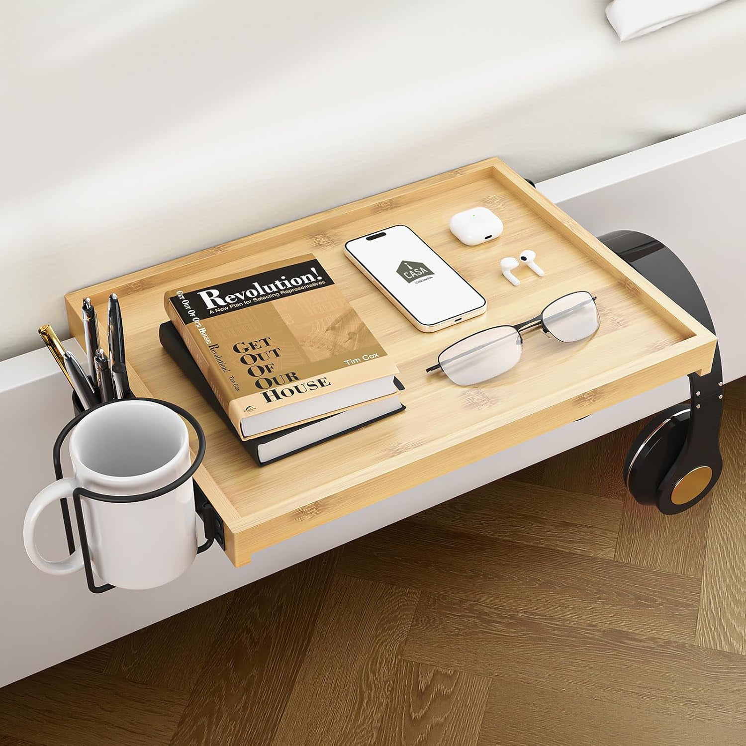 bsyrew Bedside Shelf with Cup Holder Bunk Bed Shelf for Top Bunk ...