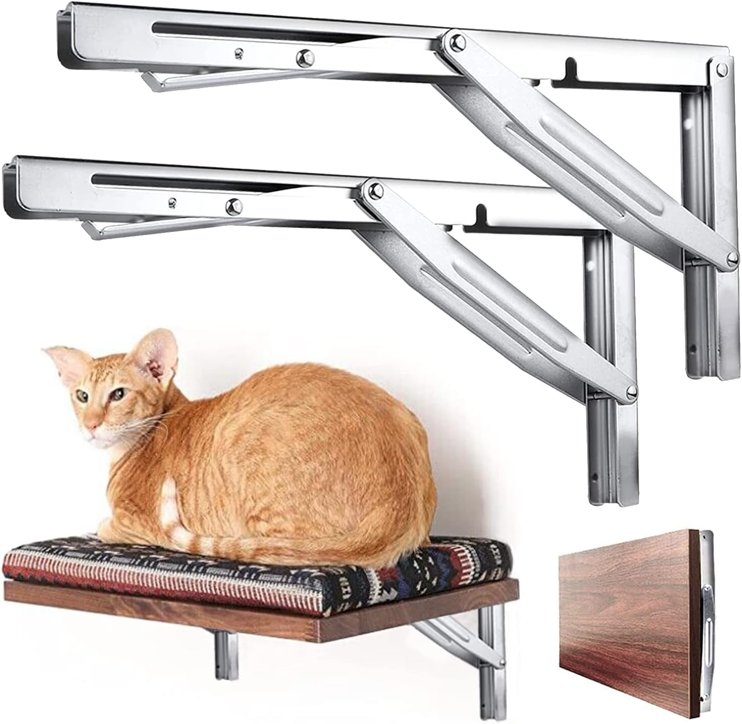 bsyrew JKLCH Pair Marine Stainless Steel 14" Folding Shelf Brackets ...