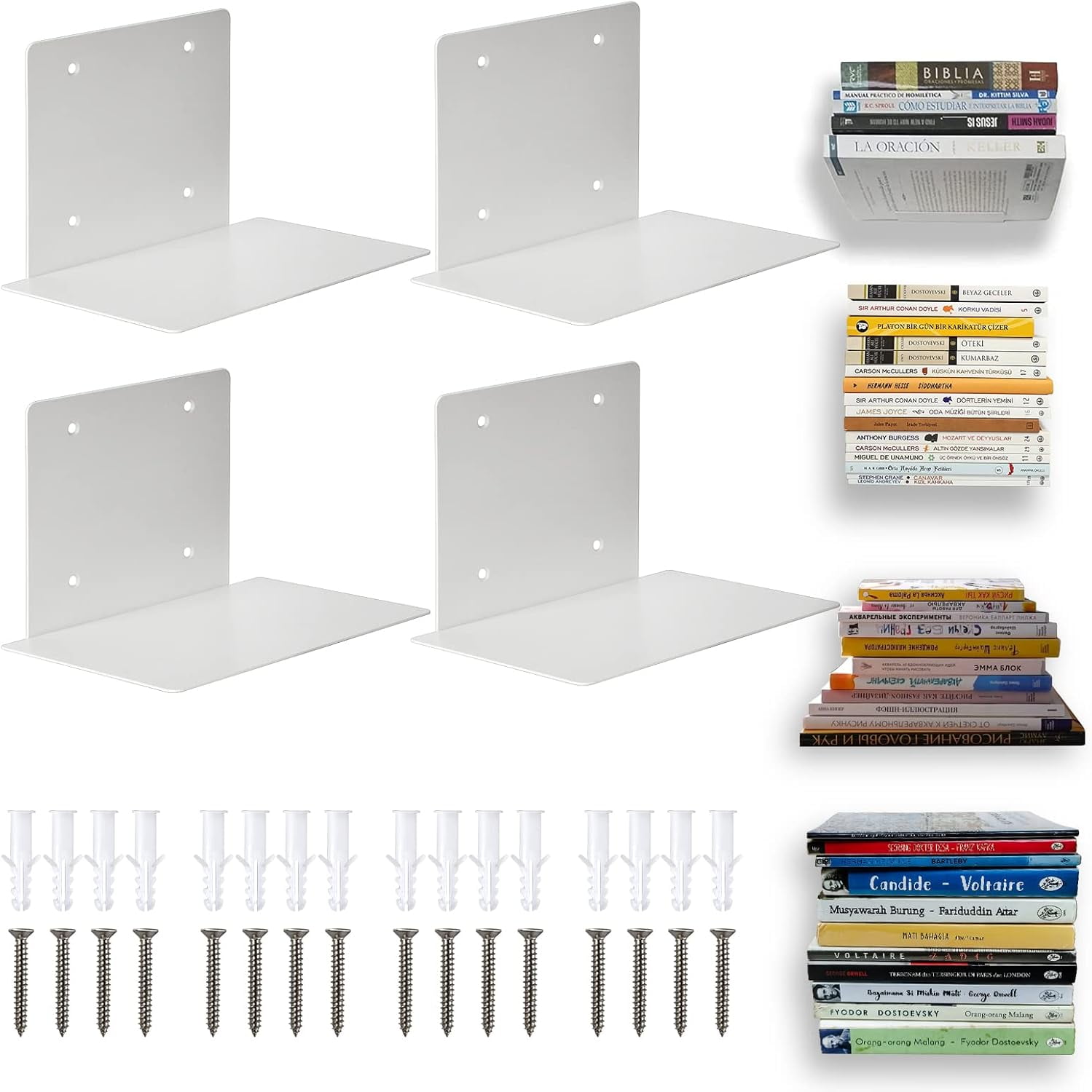 bsyrew KFHDMCV Floating Book Shelves for Wall Heavy-Duty Book ...