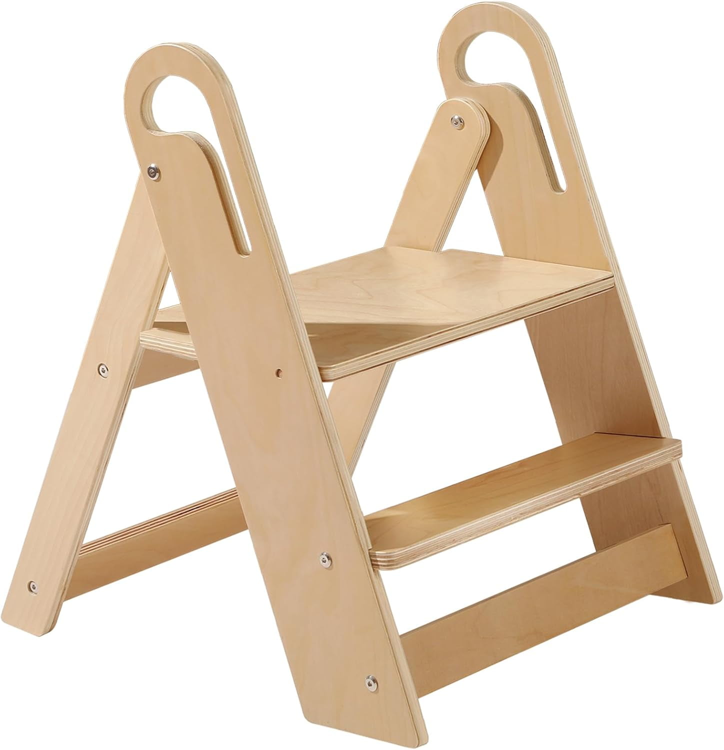 bsyrew Wooden Step Stool for Toilet 2-Step Toddler Stool with Handles ...