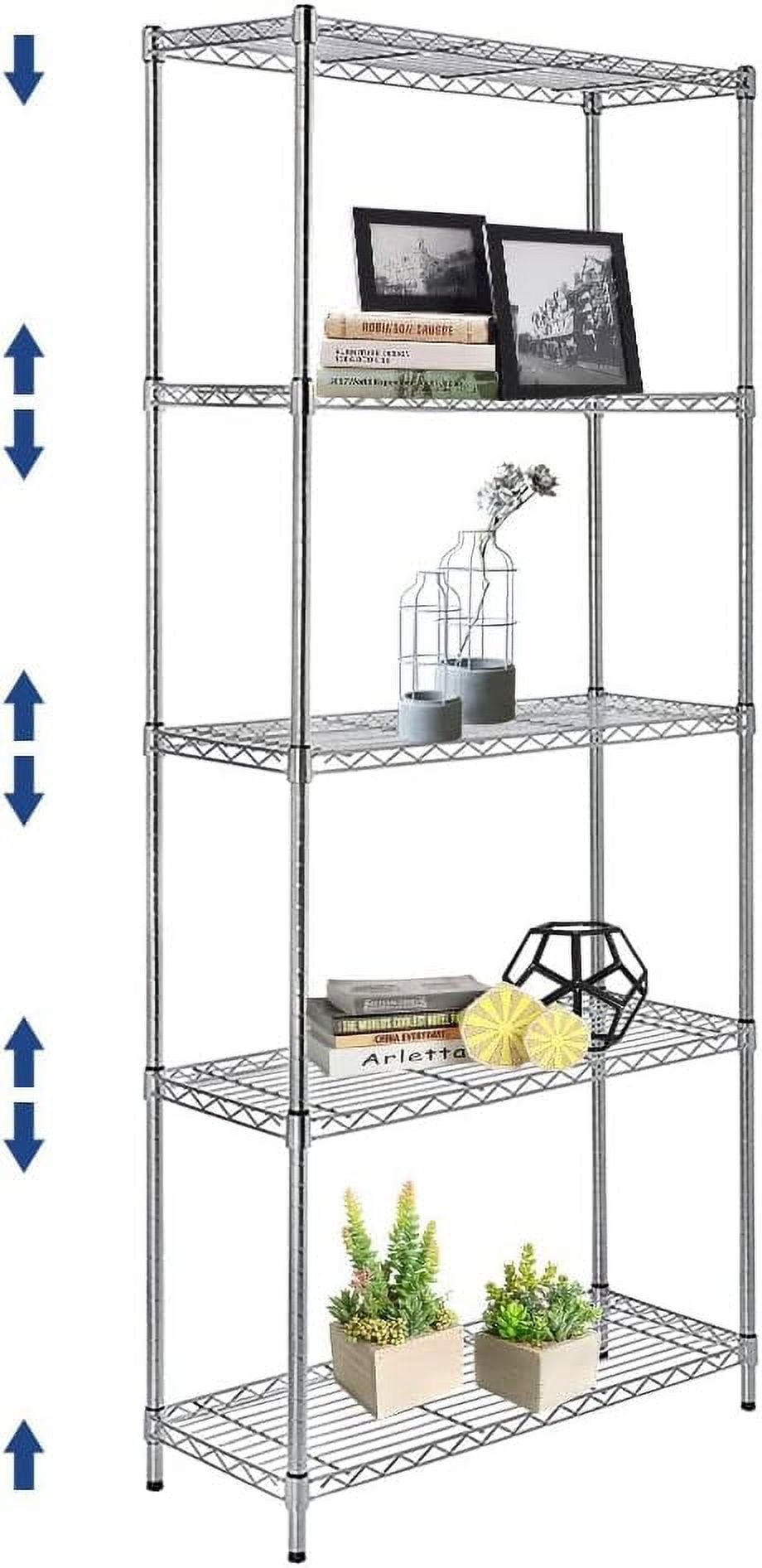 btgunmu 4 Tier Narrow Wire VIBUIHOMV Unit Adjustable Narrow Metal Shelf ...