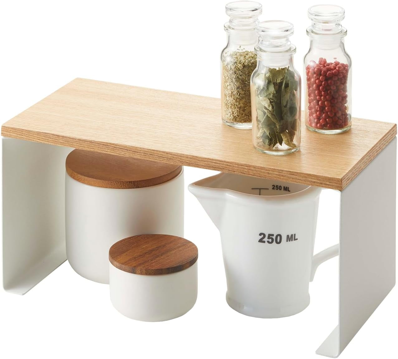 btgunmu Wood-Top Stackable Kitchen Rack - Modern Counter Shelf ...