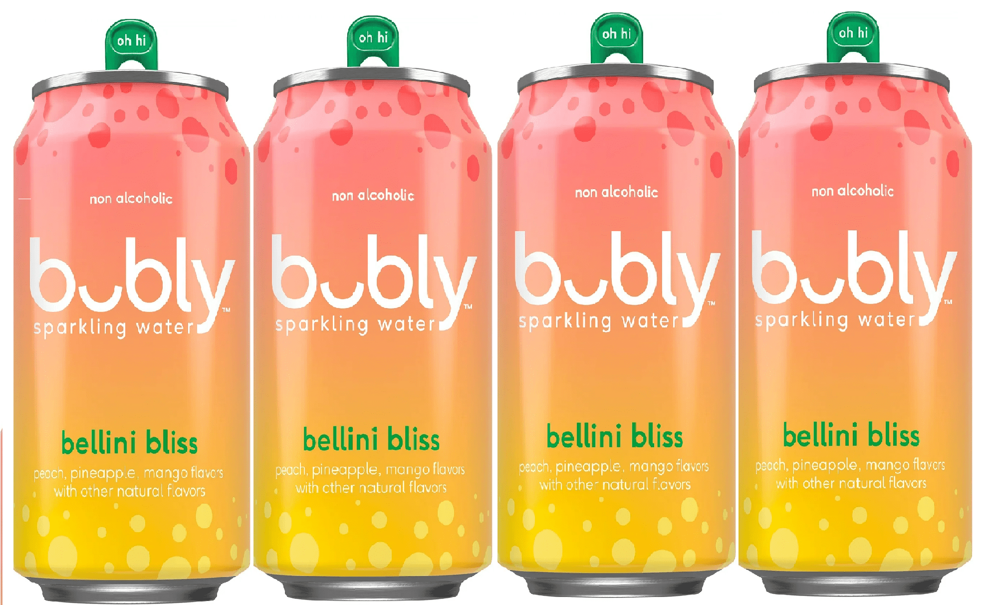 bubly Bellini Bliss Sparkling Water, 4 Pack, 12 fl oz - Walmart.com