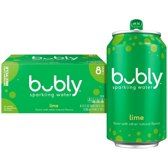 bubly Lime Sparkling Water, 12 fl oz Cans, 8 Pack - Walmart.com