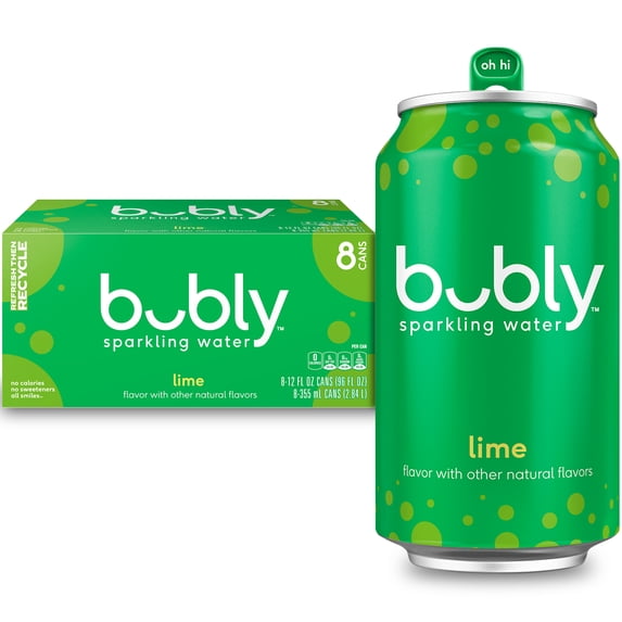 bubly Lime Sparkling Water, 12 fl oz Cans, 8 Pack - Walmart.com