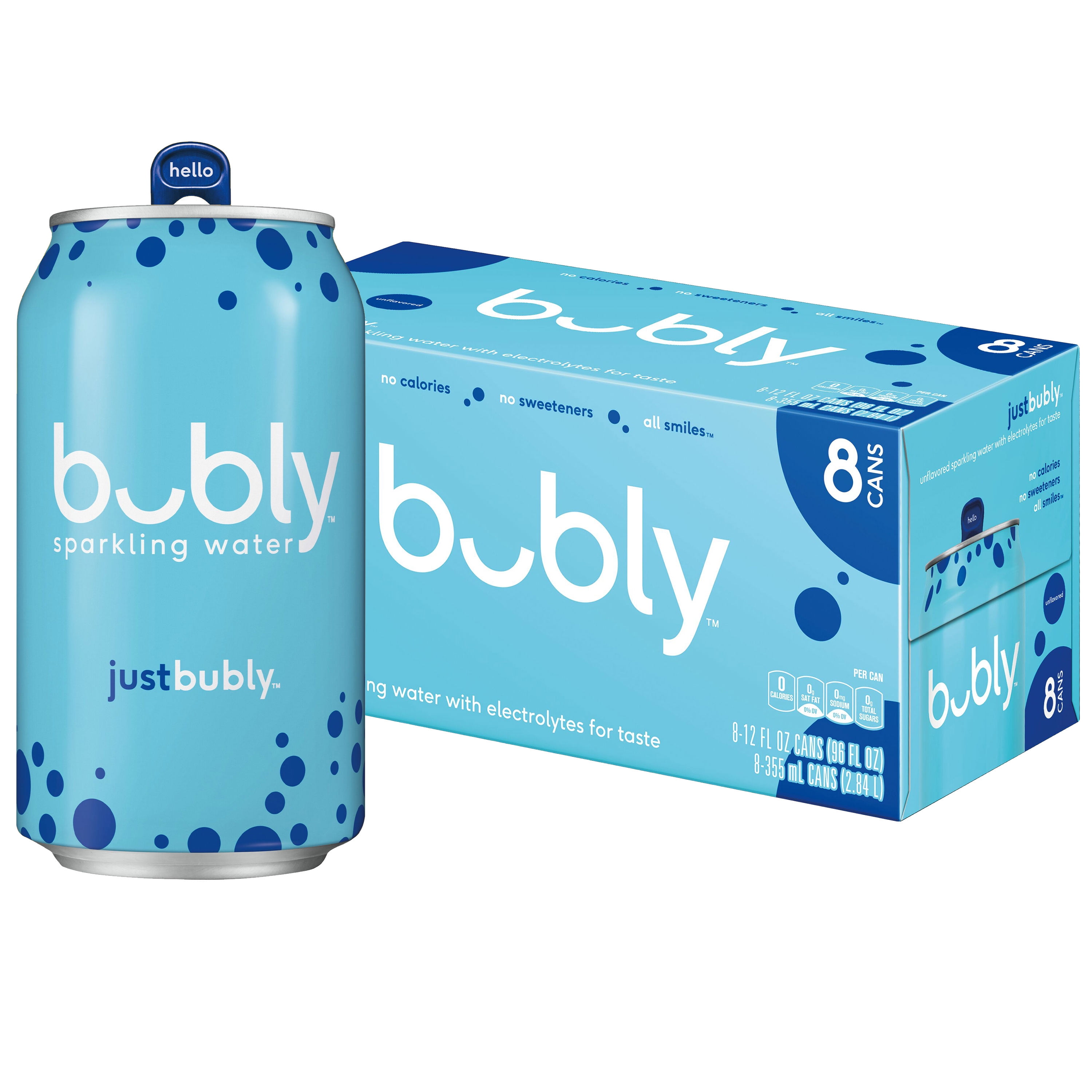 Bubly Unflavored Sparkling Water, Crisp & Refreshing, No Calories, No ...