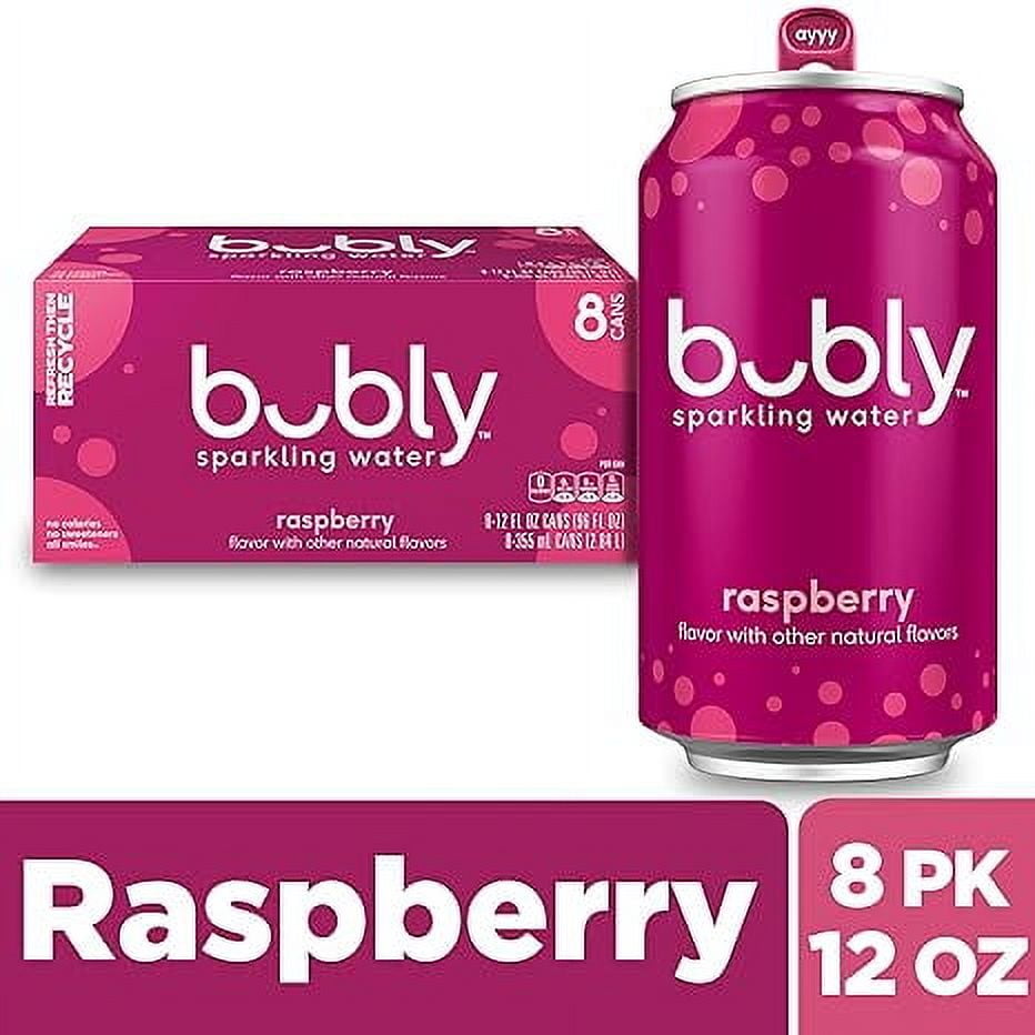 bubly Sparkling Water, Raspberry, 12 fl oz, (8 Pack) - Walmart.com