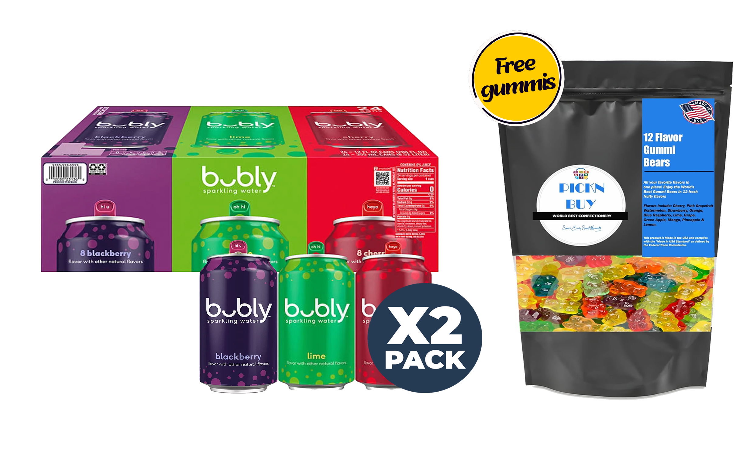 bubly Sparkling Water Variety Pack, 12 fl. oz. - Walmart.com