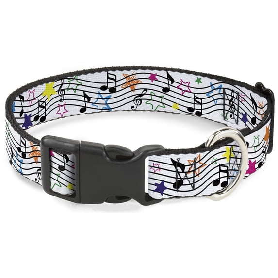 Buckle-Down Pet Collar, Dog Collar Plastic Buckle, Music Notes Stars ...