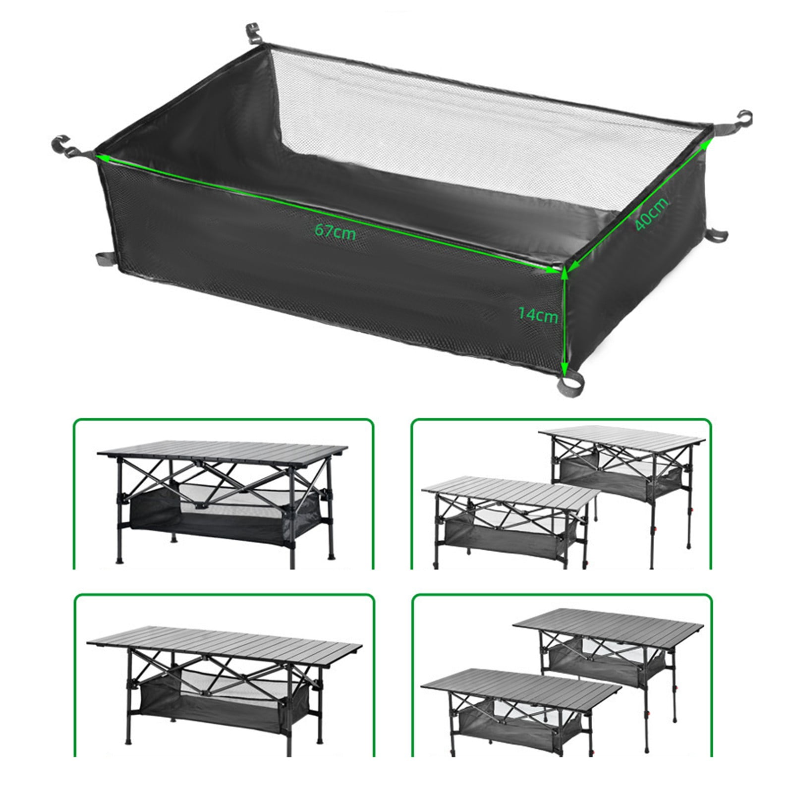 budasi Foldable Camping Tables with Mesh Bag, Black - Walmart.com
