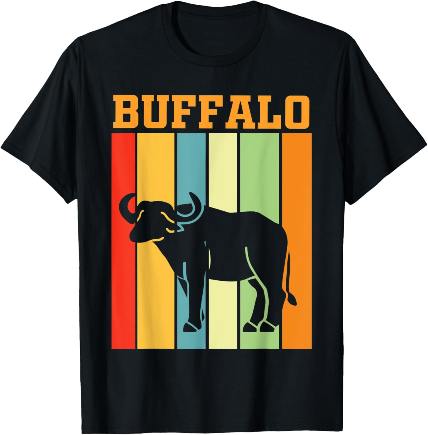 buffalo Shadow silhouette in Retro Colors T-Shirt men and women can ...