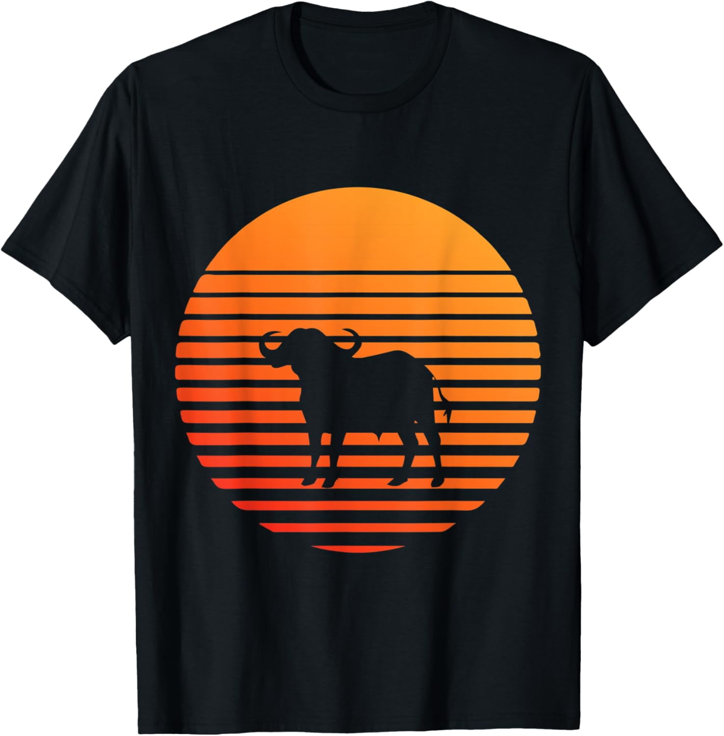 buffalo Shadow silhouette in front of a Sun T-Shirt men and women can ...