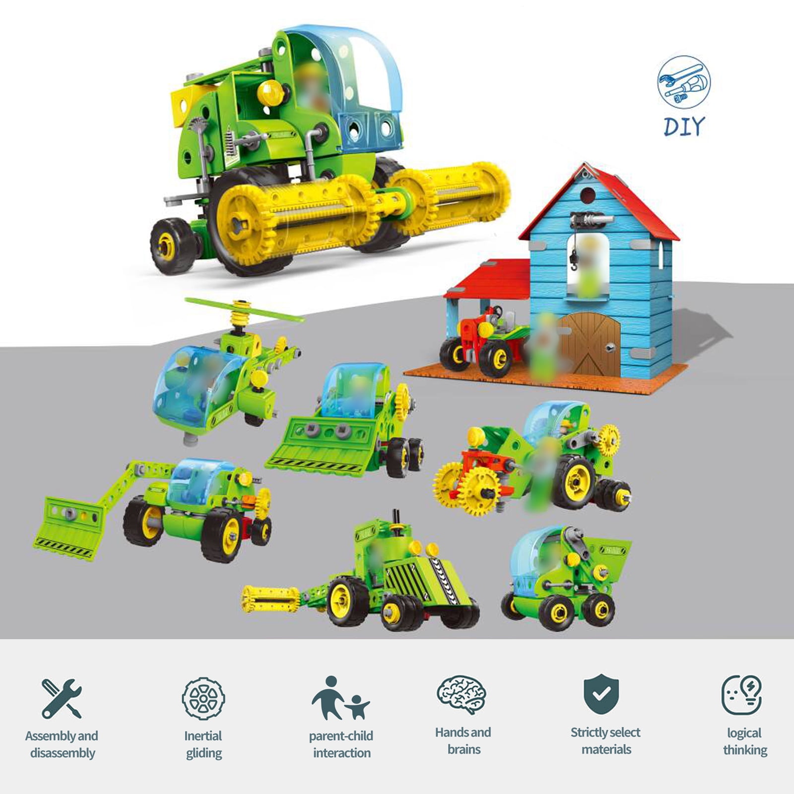 building blocks,Stem Education Farm 5 In1 5 Blocks Farm Education Farm ...