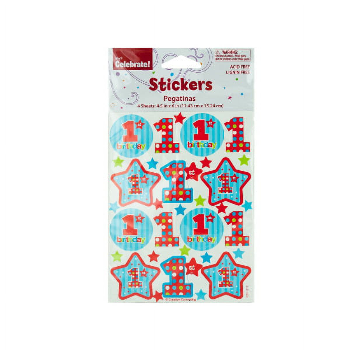 bulk buys 4-Sheet 1st Birthday Stickers - Walmart.com