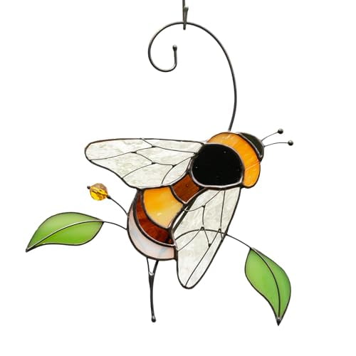bumble bee insect handmade stained glass suncatcher genuine stained ...