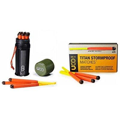 Bundle - 2 Items: 1 Titan Stormproof Match Kit and 1 Box Titan ...