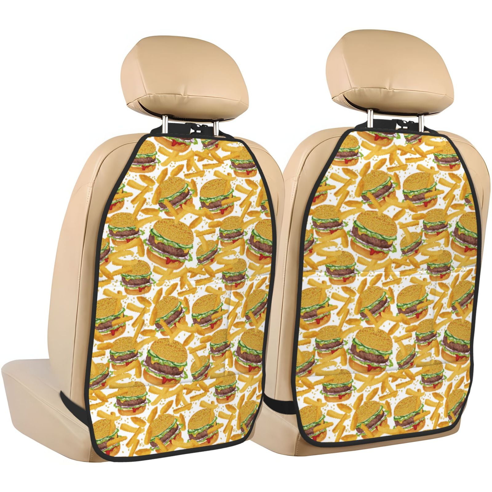 burger fries yellow Mats Back Seat Protectors, Car Seat Protector ...