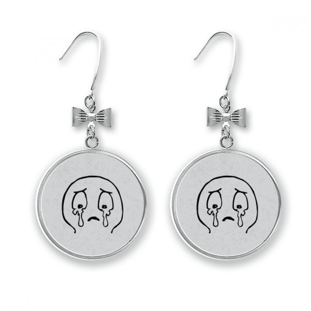burst into tears fpattern cartoon bow earrings drop stud pierced hook ...