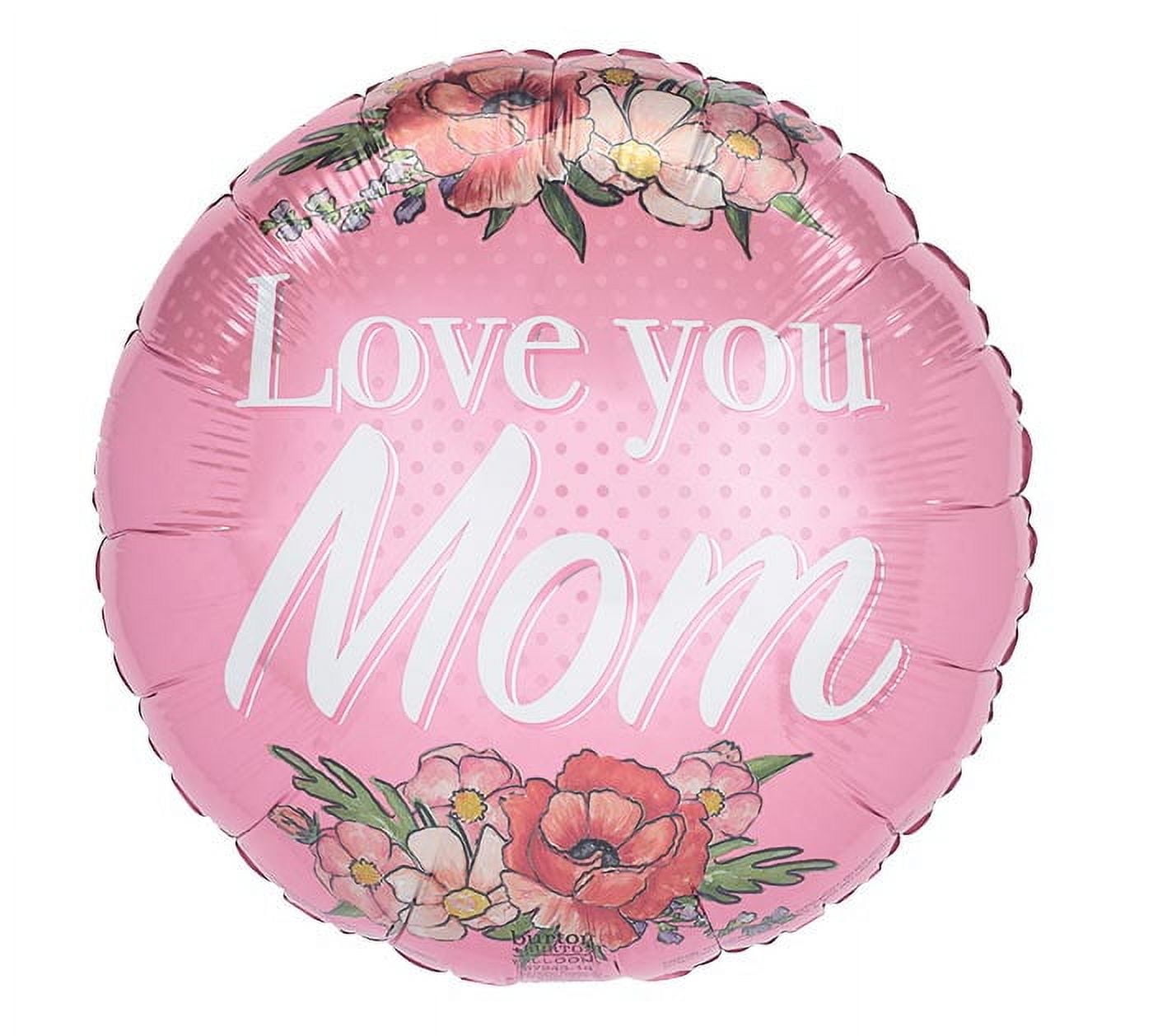 burton+BURTON 17" Floral Flourish Love You Mom Foil Balloon - Walmart.com