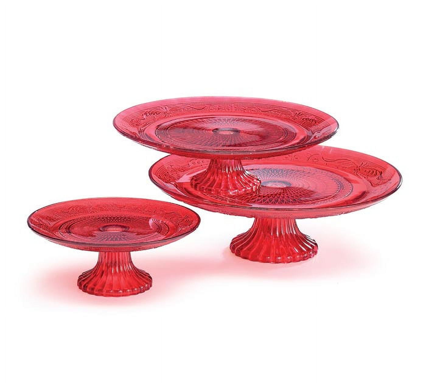 burton+BURTON Red Glass Cake Plate Assortment - Walmart.com
