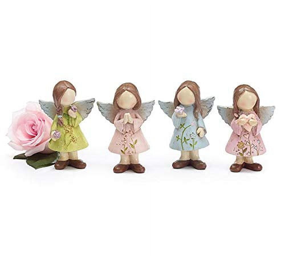 burton+BURTON Resin Med Floral Angel Astd Figurines - Walmart.com