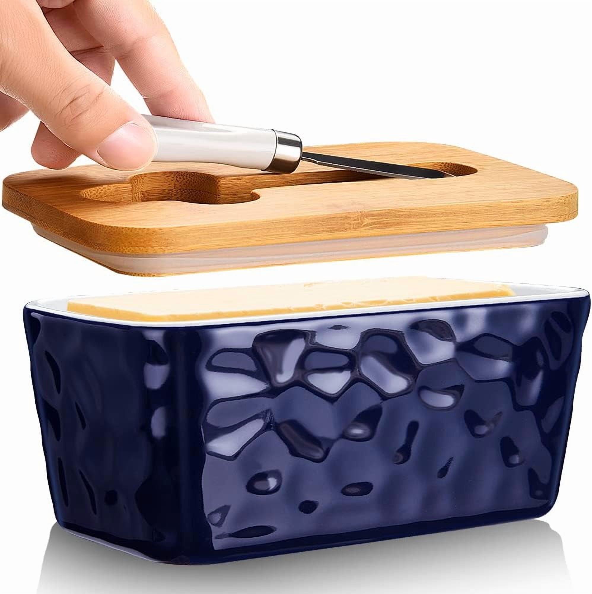 Butter Dish with Lid, Large Butter Dish for Countertop, Ceramic Butter ...