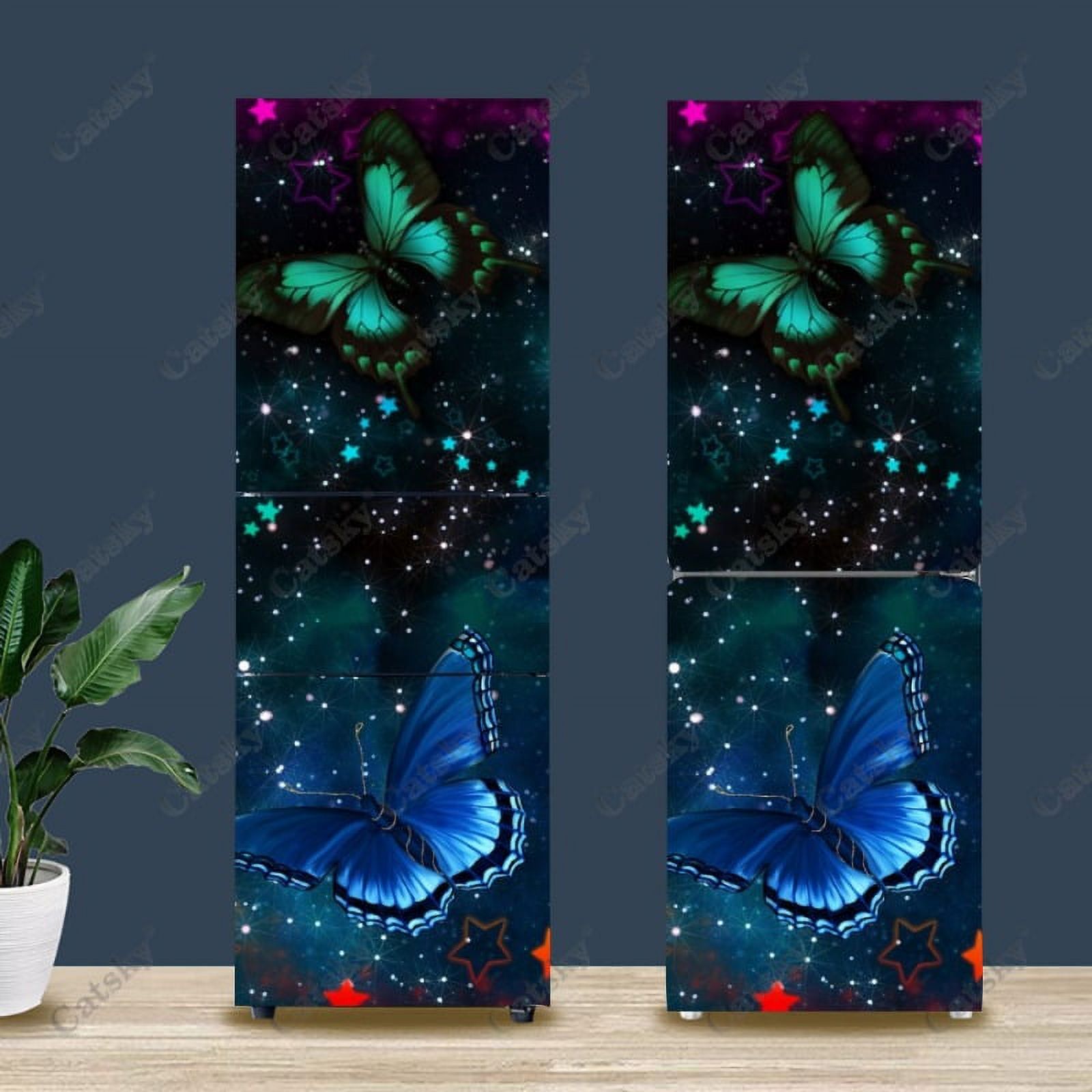 butterflies Refrigerator Sticker Home Decor Kitchen Mural DIY Wall ...