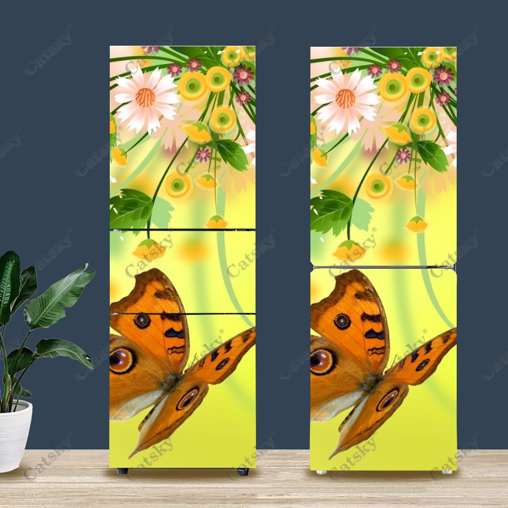 butterflies Refrigerator Sticker Home Decor Kitchen Mural DIY Wall ...