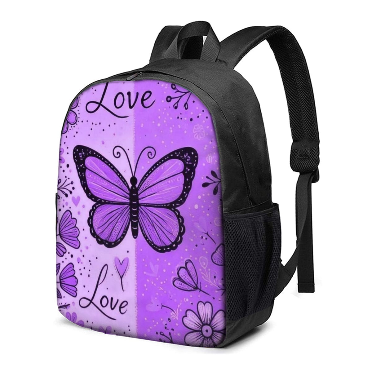 butterfly Cartoon single layer backpack, cute laptop casual travel ...