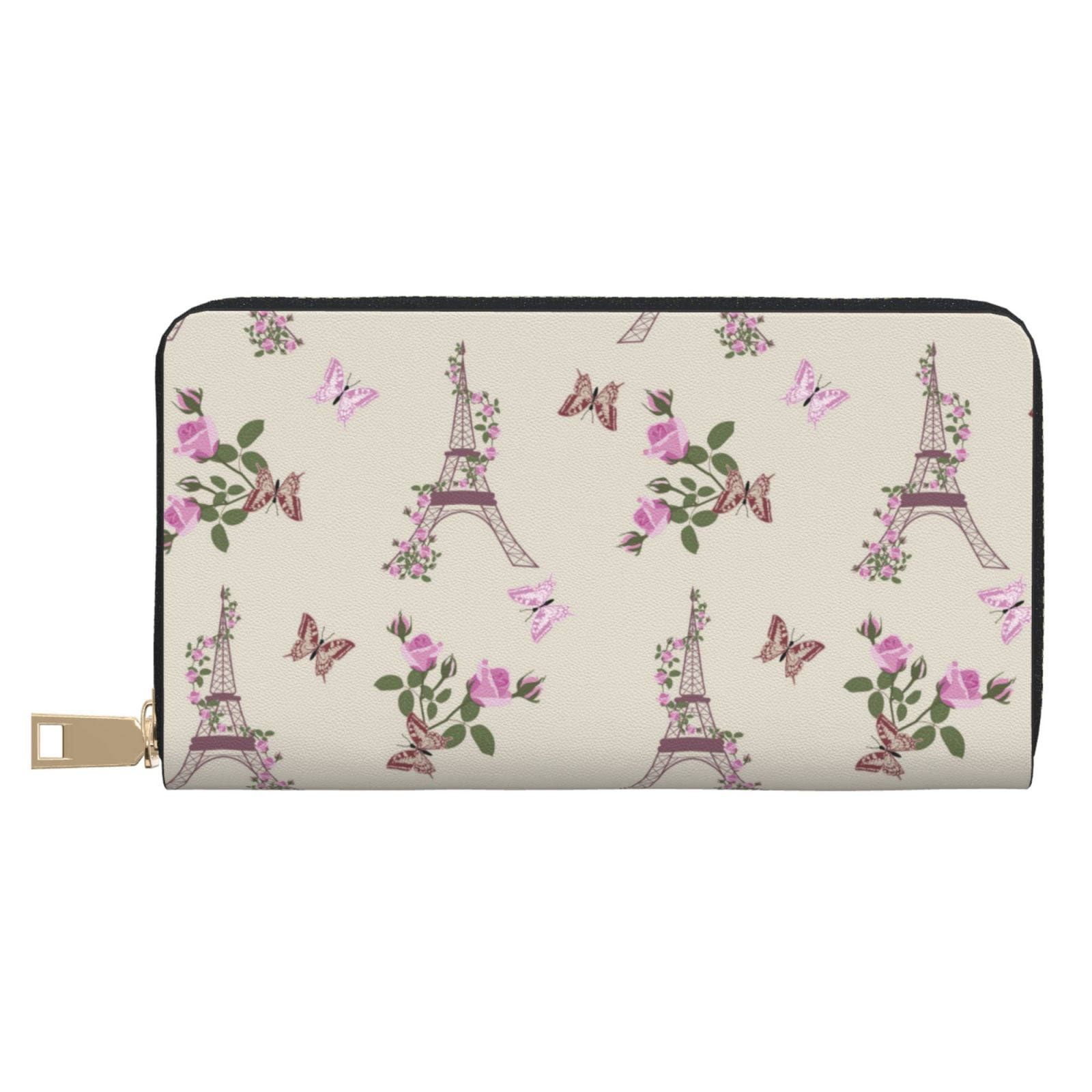 butterfly Tower flower Wallet Women, Leather Bifold Multi Card Wallet ...
