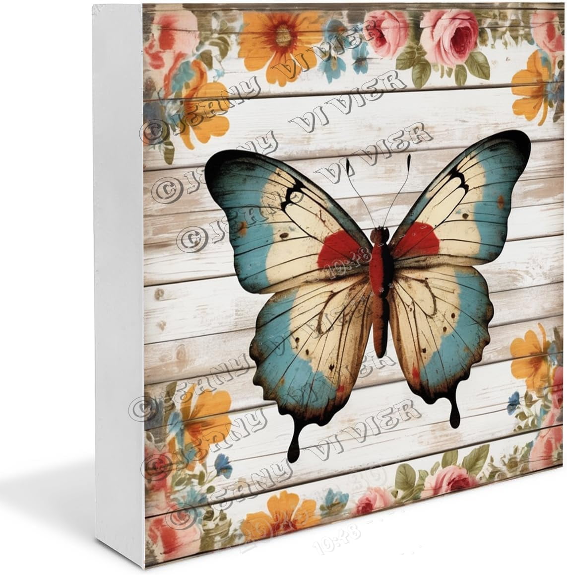 butterfly Wooden Box Sign Butterfly Gifts Funny Living Room Decor Chic ...