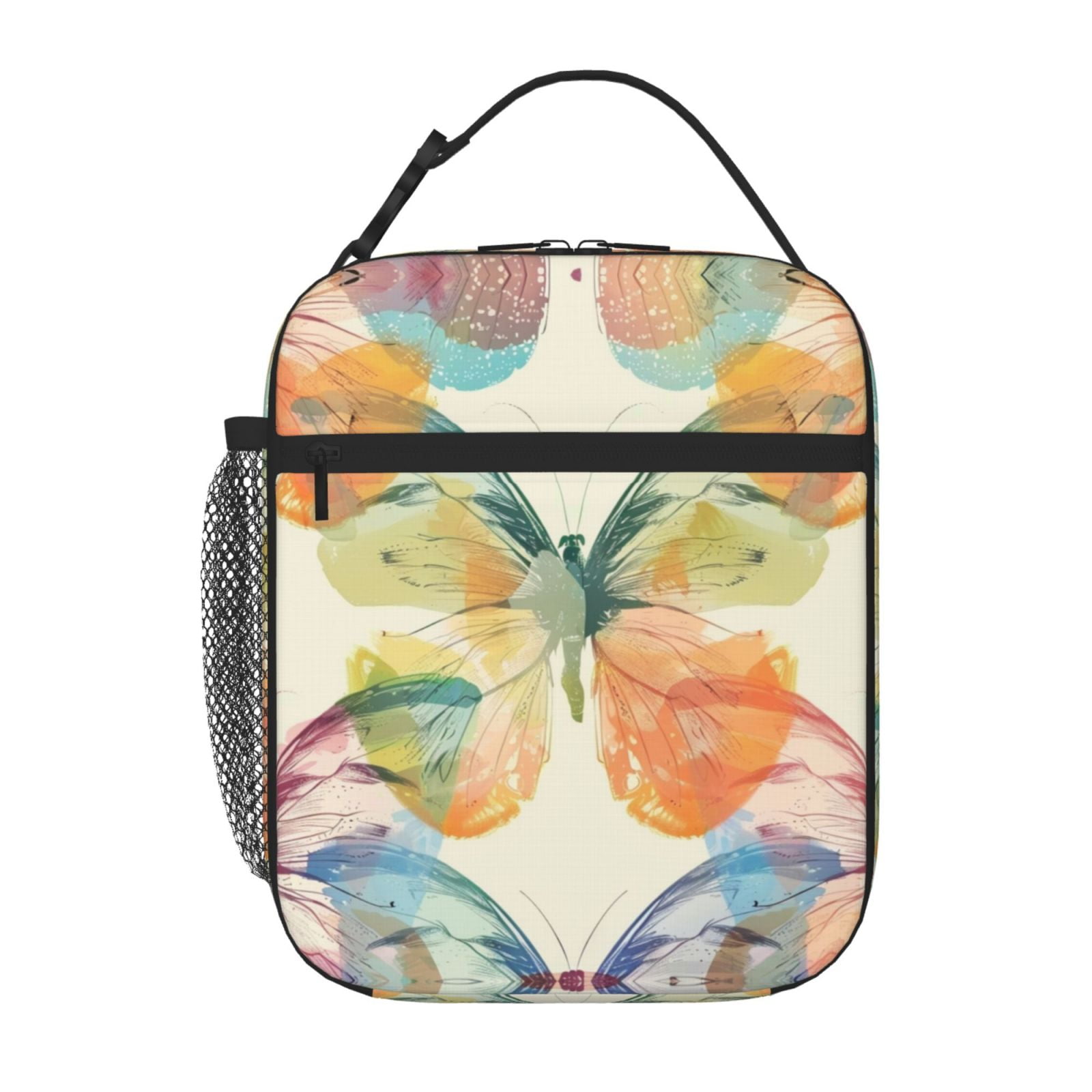 butterfly flower Classic Reusable Insulated Portable Lunch Bag ...