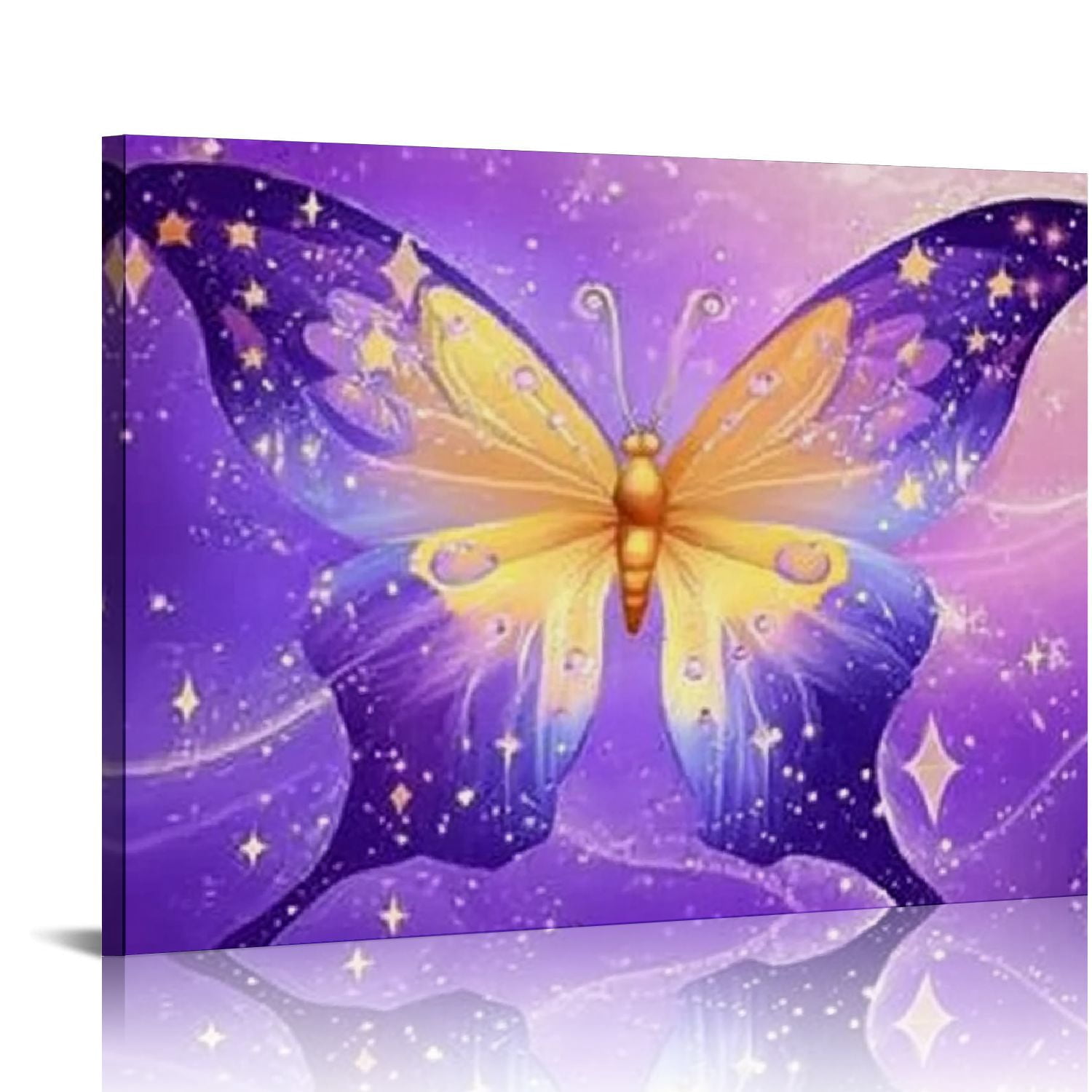 butterfly stars purple Print On Canvas Wall Art Ready To Hang Room Home ...