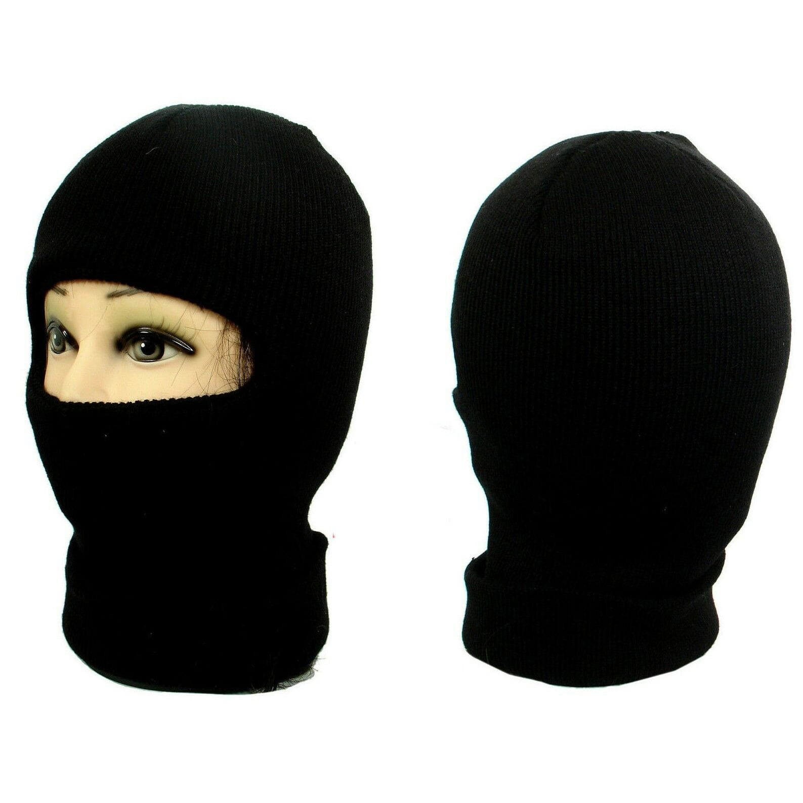 buybuy-luv Balaclava Winter Thermal Knit Face Mask, Black - Walmart.com