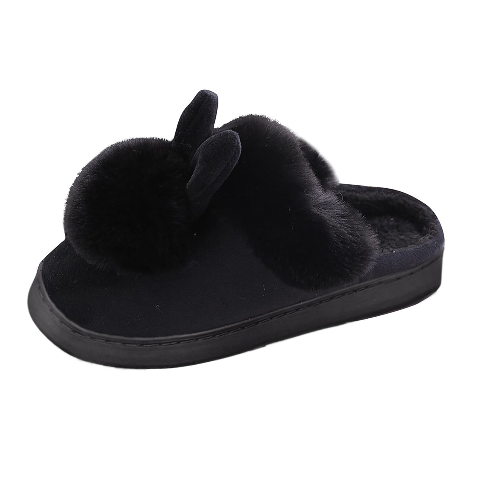 bvgfsahne Winter Slippers Indoor Winter Rabbit Shoe Furry Ears Slippers ...