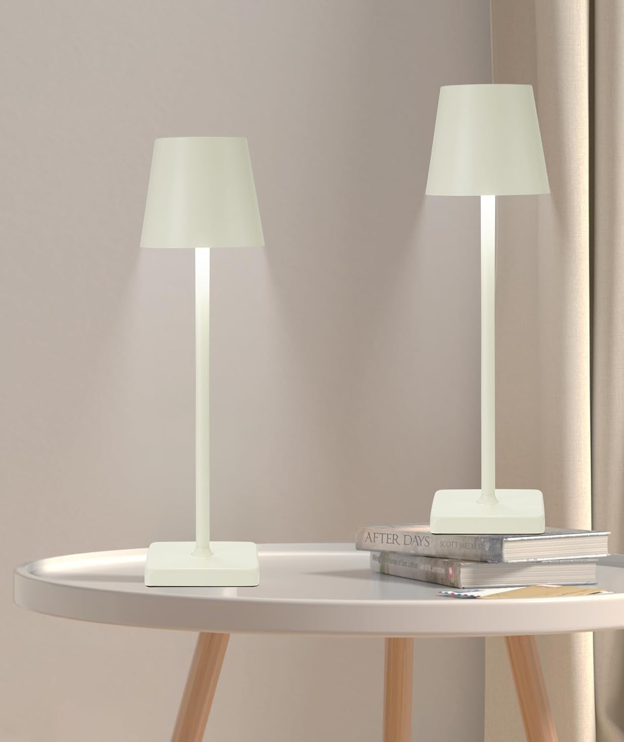 bvuoibou 2 Pack Rechargeable Table Lamp LED Cordless Desk Lamp 5200mAh ...