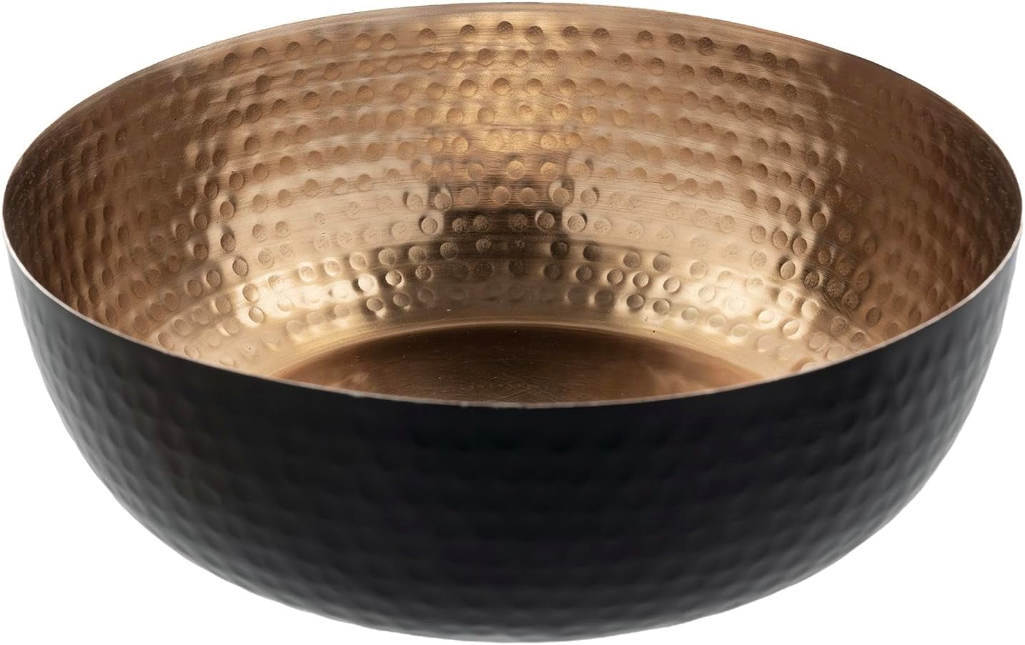 bvuoibou 8 Inch Art Deco Hammered Black Metal Decorative Bowl with ...