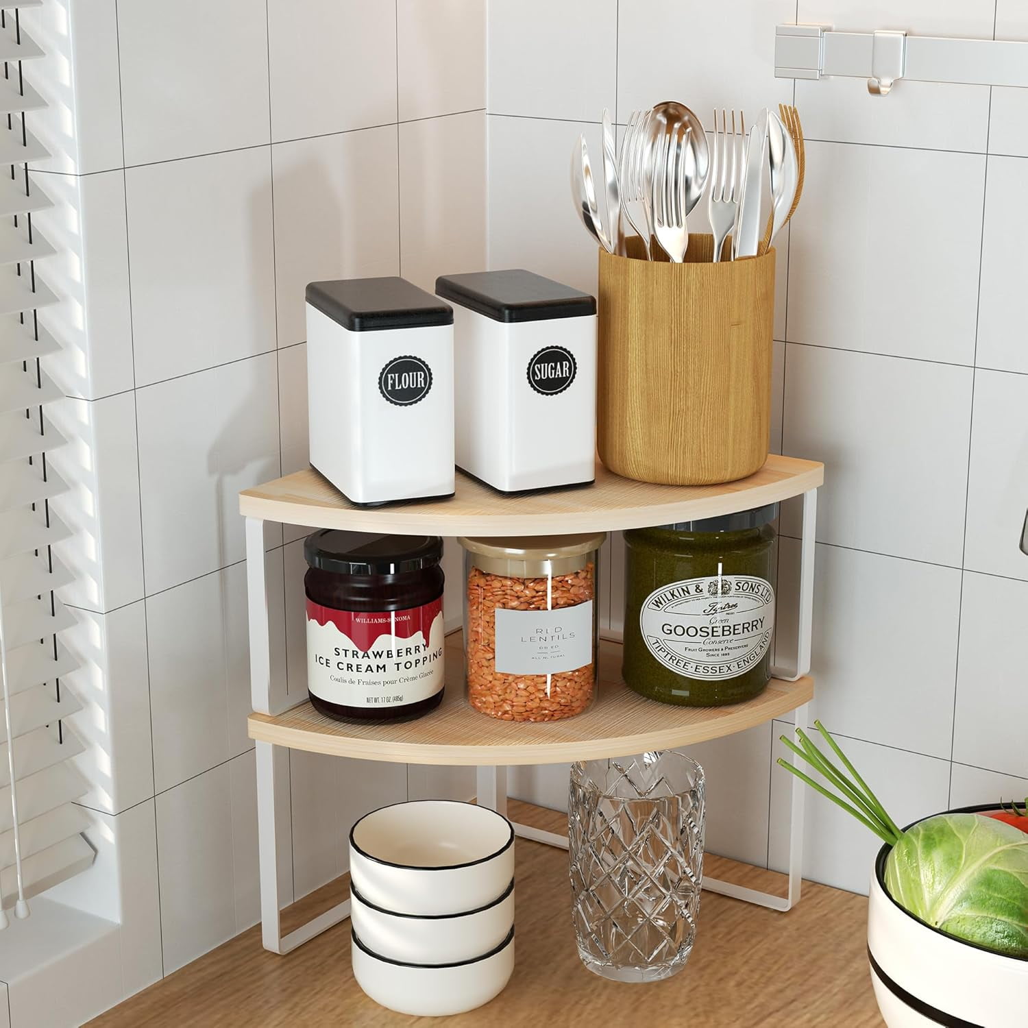 bvuoibou Corner Shelf Countertop Organizer - Corner Shelves for Kitchen ...