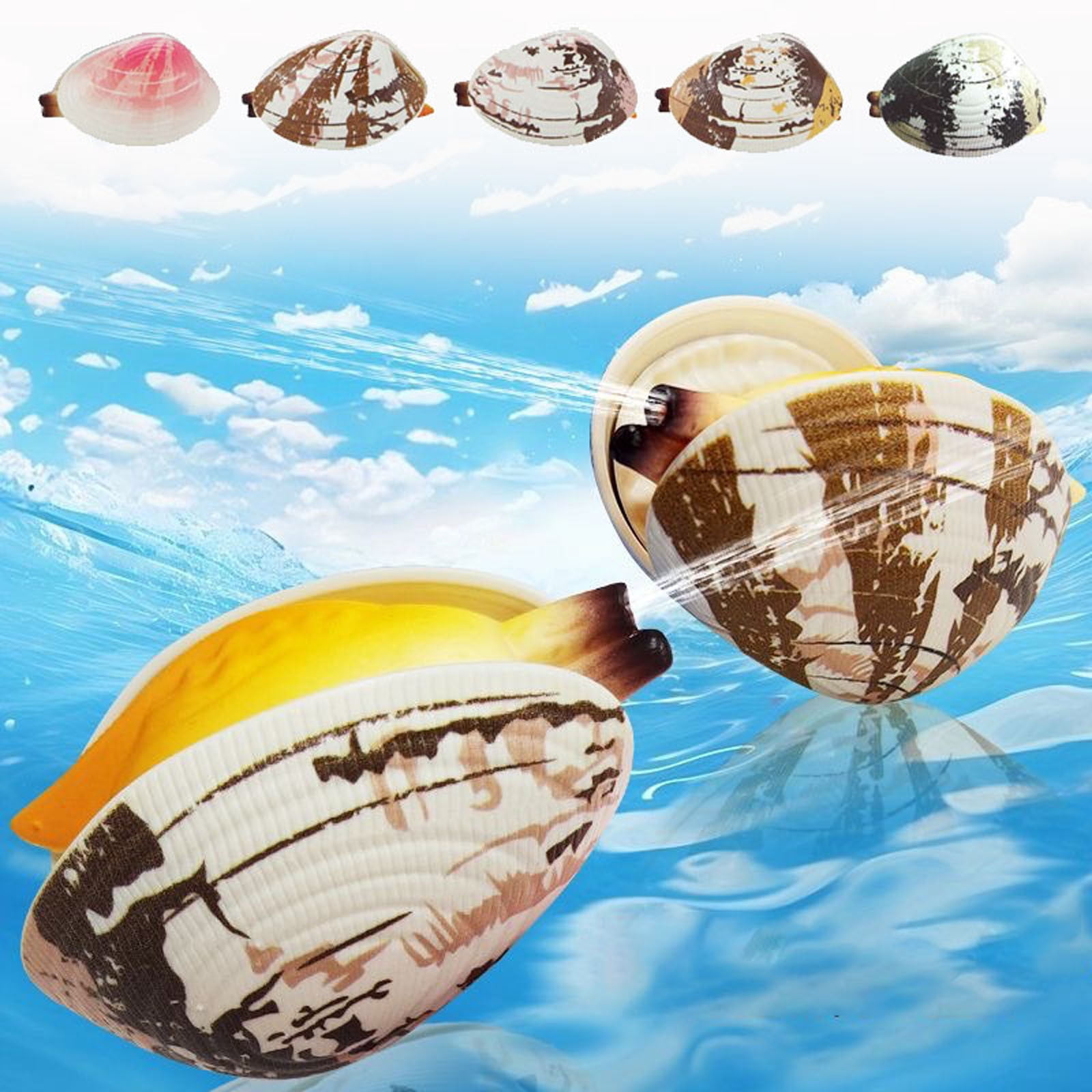 bxhwj 5PC Clam Water Toy, 5 Pack Water Shooting Clam Toys Set, Beach ...