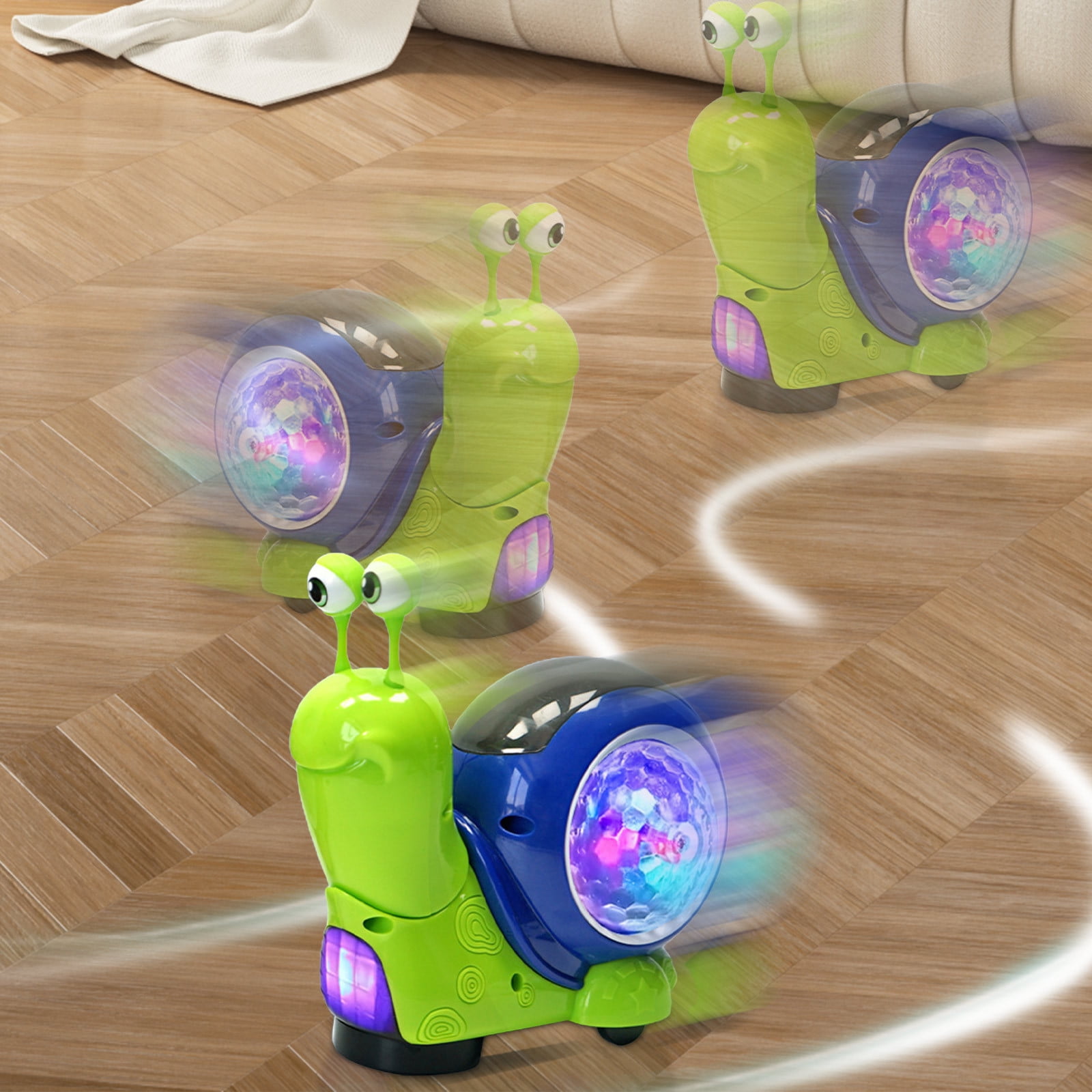 bxhwj Baby Toddler Luminous Snail Toy, Electric Snail Toy Tummy Time ...
