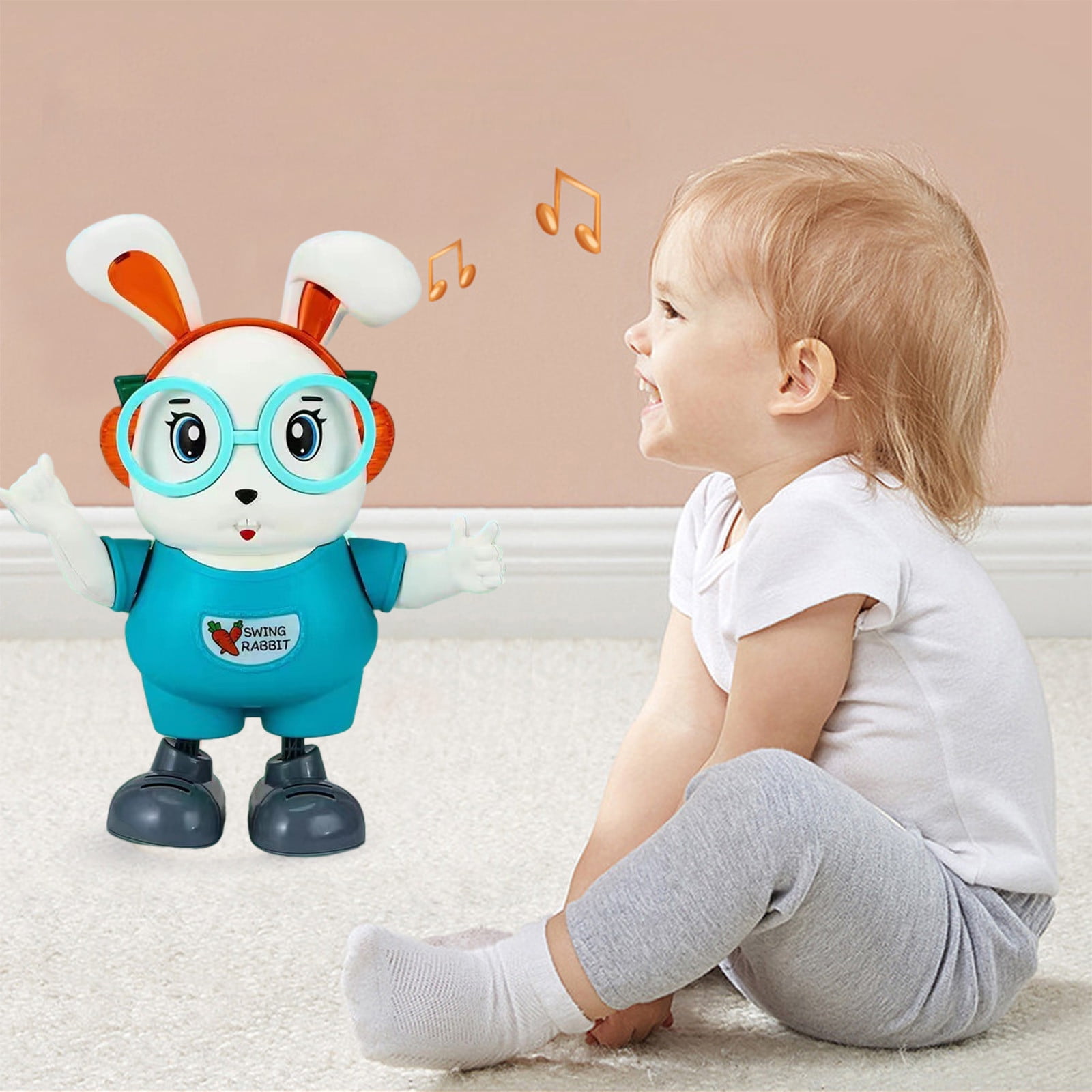 bxhwj Cute Dancing Singing Bunny Toy with Lights and Music, Interactive ...